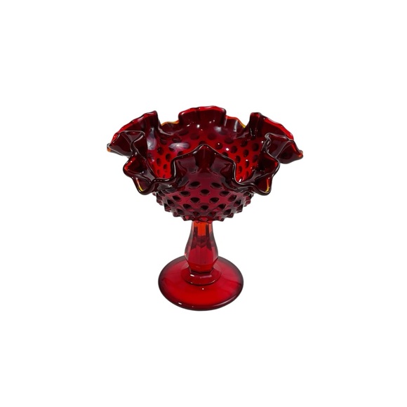 Fenton | Dining | Vintage Fenton Ruby Red Hobnail Glass Candy Dish ...